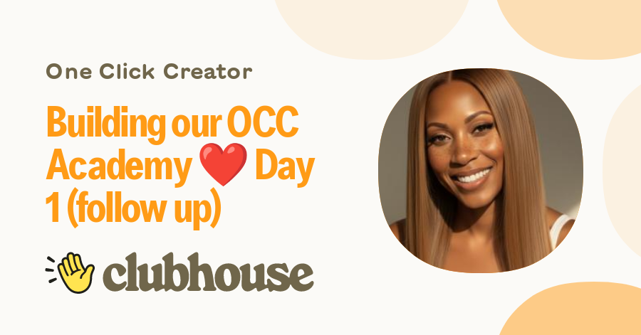 Building our OCC Academy ️ Day 1 (follow up)