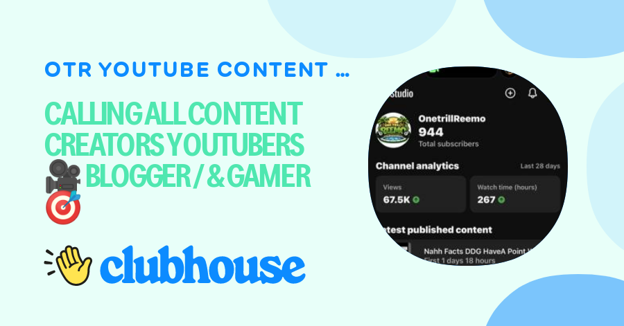 CALLING ALL CONTENT CREATORS YOUTUBERS 🎥 BLOGGER / & GAMER 🎯