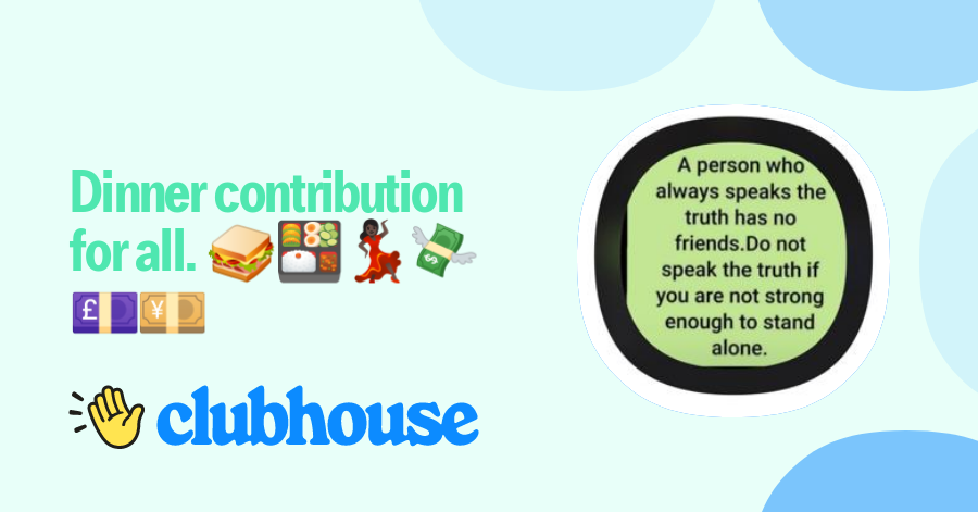 Join Dinner contribution for all. 🥪🍱💃🏿💸💷💴