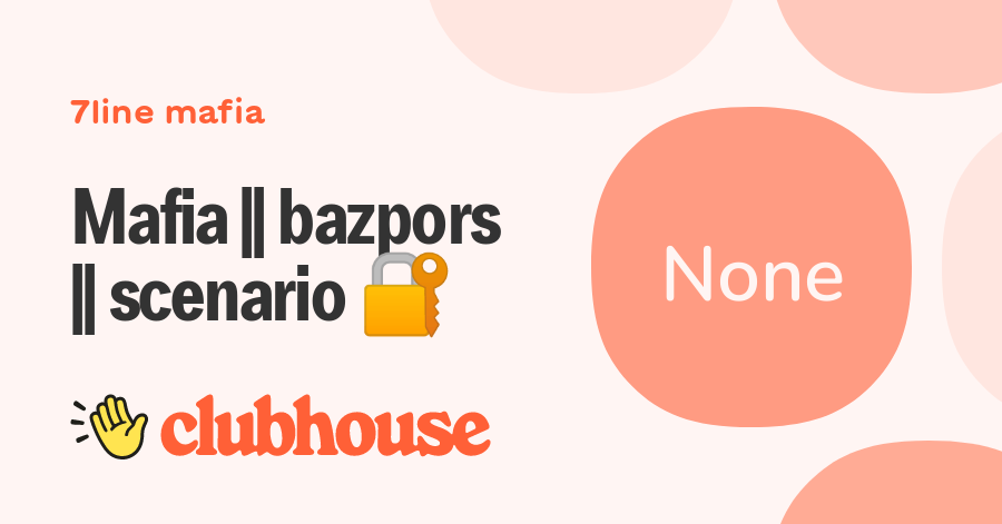 Mafia || bazpors || scenario 🔐