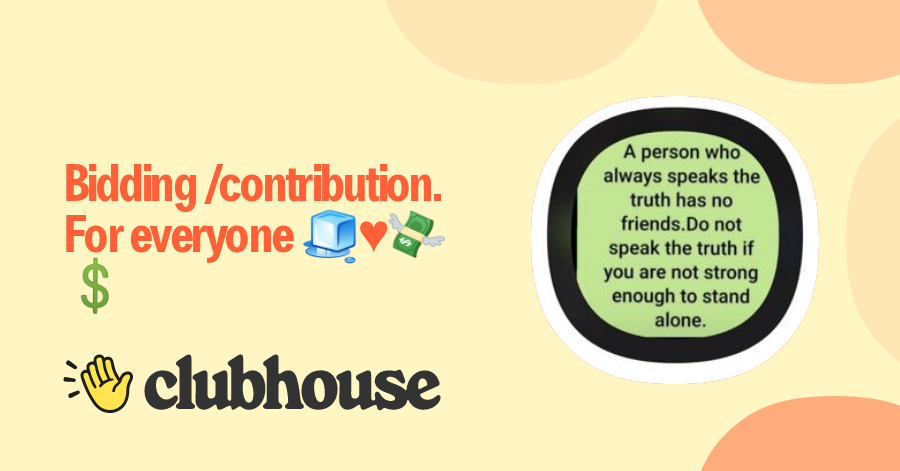 Bidding /contribution. For everyone 🧊♥️💸💲