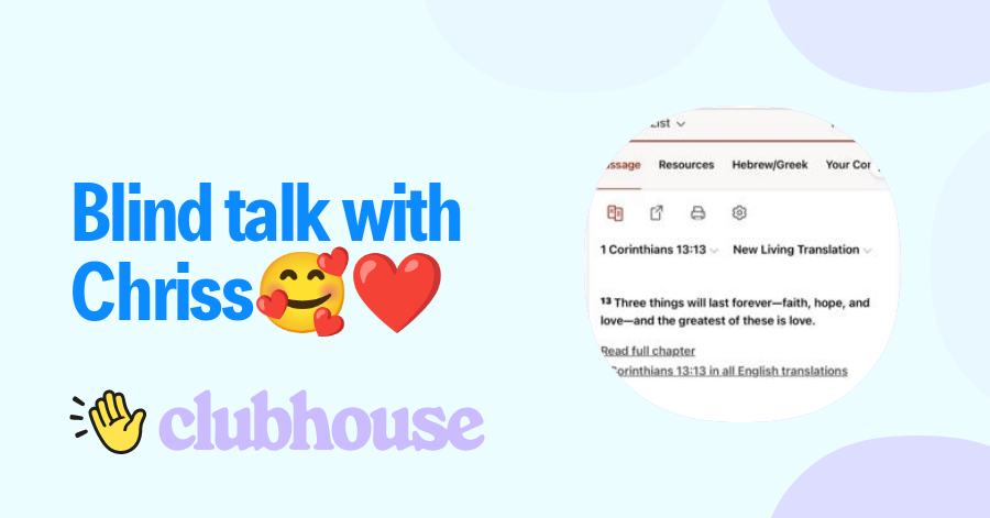 Blind talk with Chriss🥰 ️