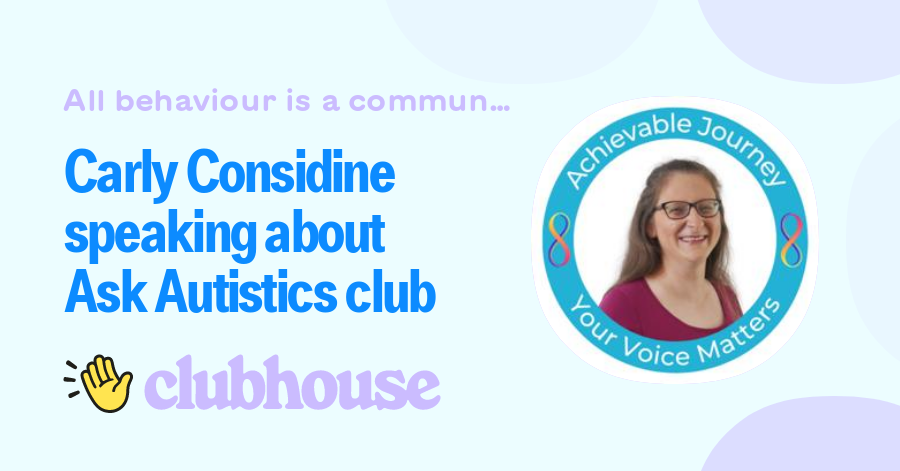 Carly Considine speaking about Ask Autistics club